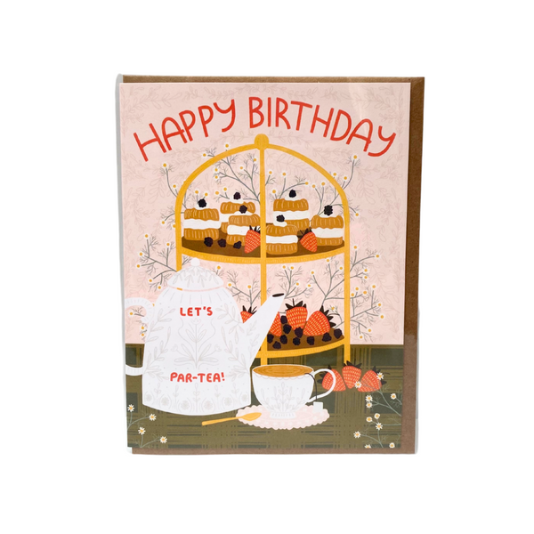 Happy Birthday Lets Par-Tea Tea Party Card - Botanicalife